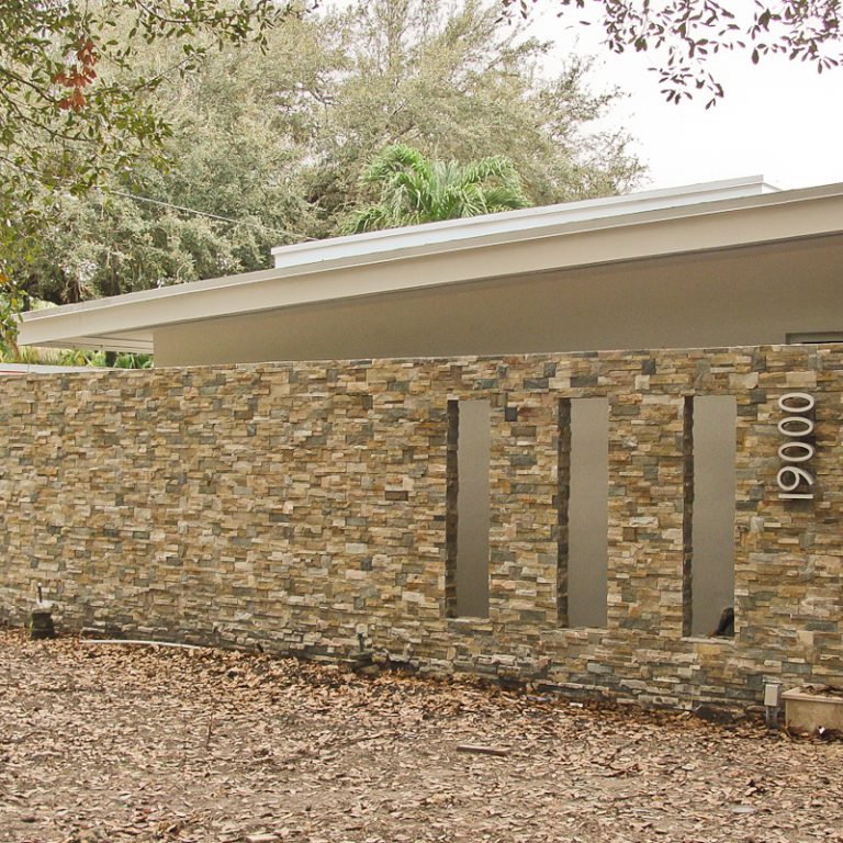 Mid-Century Modern Home with Natural Stacked Stone Facade - Stonetek ...